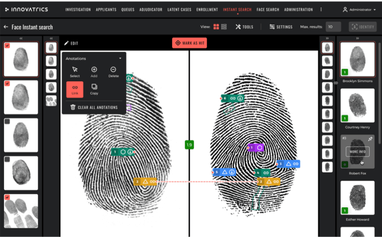 Innovatrics ABIS | Biometric System for Criminal Investigation