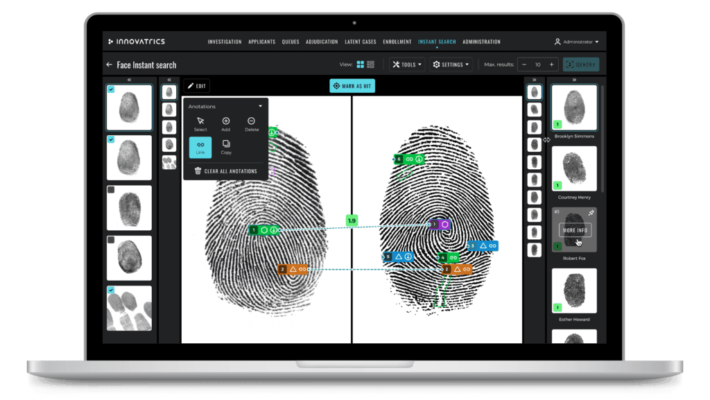 Innovatrics ABIS | Biometric System for Criminal Investigation
