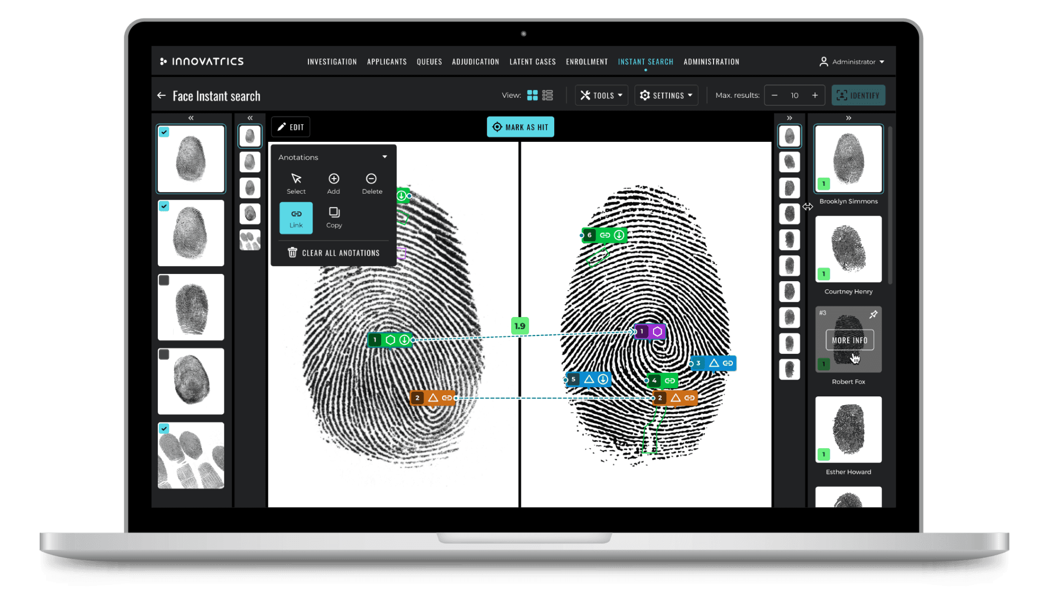 Innovatrics ABIS | Biometric System for Criminal Investigation
