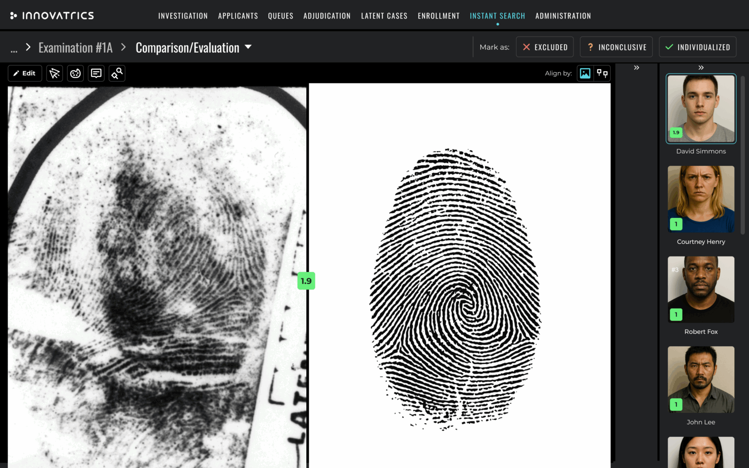 ABIS for Law Enforcement with top-performing latent identification- Innovatrics